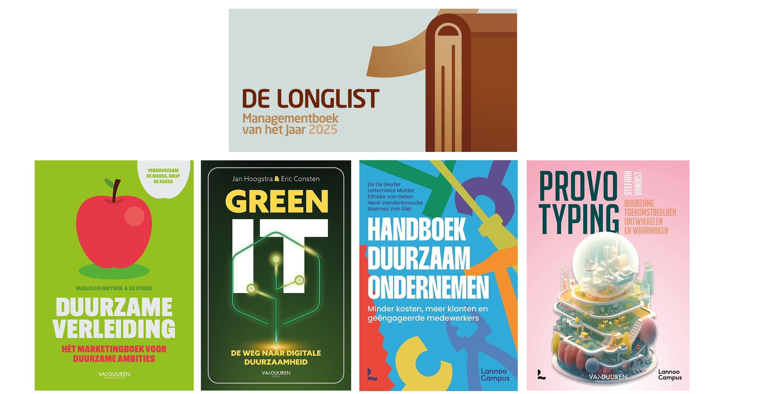 Deze vier boeken over duurzaamheid staan op de Longlist Managementboek van het Jaar 2025 ...